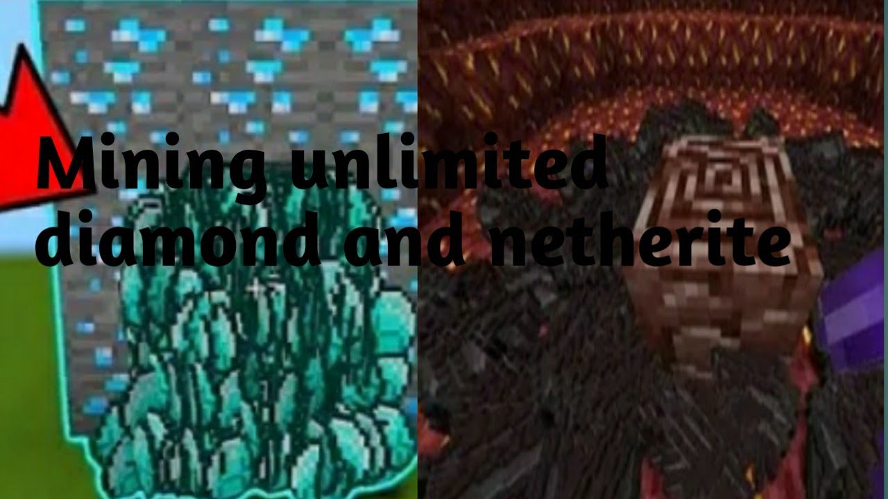 Mining diamonds and netherite exploring nether - YouTube