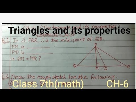 Class 7th (math) ch-6//Triangles and its properties//Exercise 6.1 ...