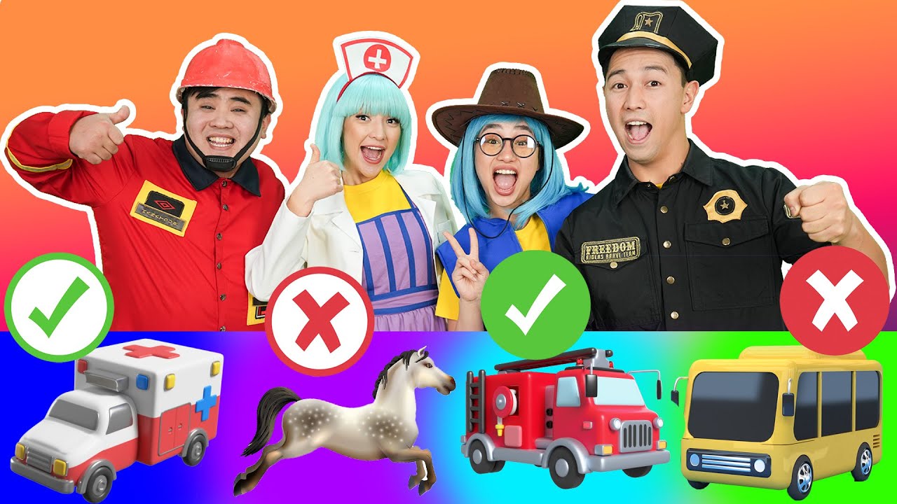 Wheels On The Bus | Professions Song | TigiBoo - YouTube