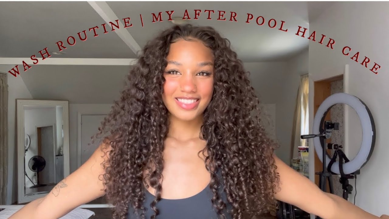 WASH ROUTINE | MY AFTER POOL HAIR CARE | - YouTube