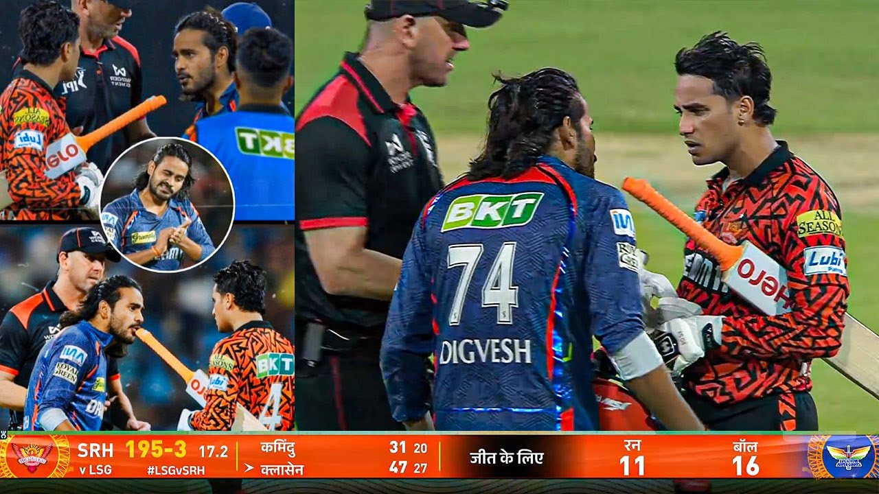 Abhishek Sharma Fight With Digvesh Rathi during LSG vs SRH match ...