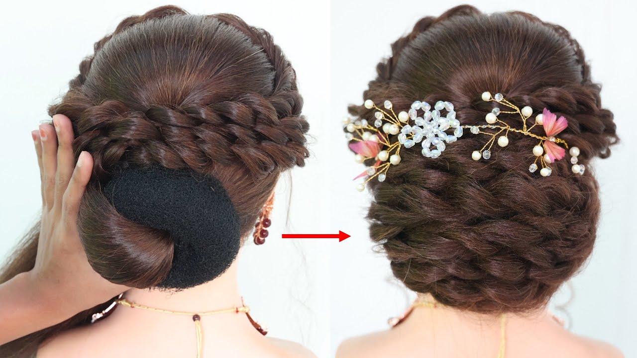 easy messy bun hairstyle for indian bridal | wedding juda hairstyle ...