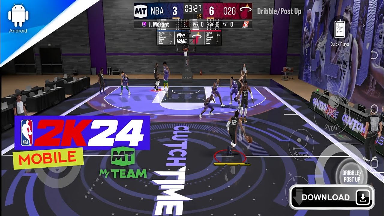 NBA 2K24 MyTEAM MOBILE | NEW UPDATE | HD GRAPHICS | Play Clutch time ...