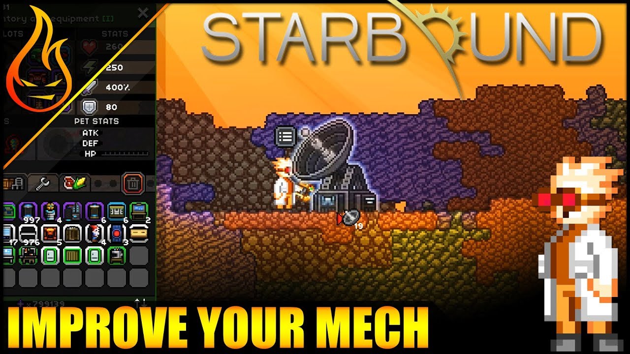 Starbound Mod Spotlight Featuring Craftable Mech Energy Cell, Mech ...