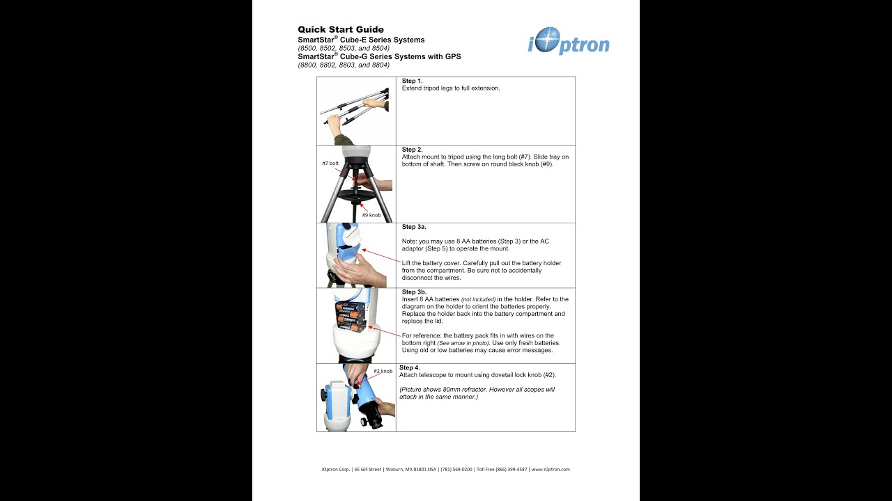 IOPTRON SMARTSTAR CUBE-E 8504 (01) PDF MANUAL - YouTube