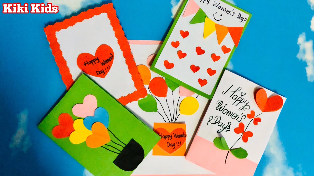5 Cute & Easy Greeting Cards | Beautiful Women’s Day greeting cards ...