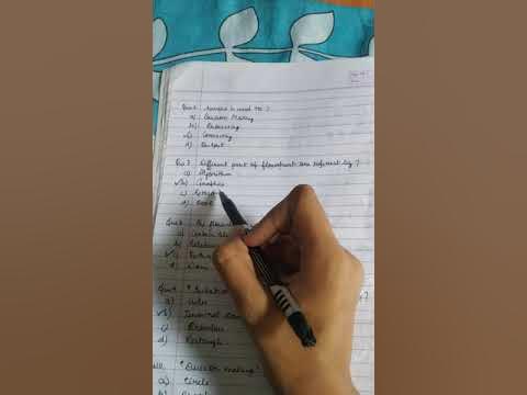 class 9 chapter 1 and 2 of artificial intelligence mcq ( algorithm and ...