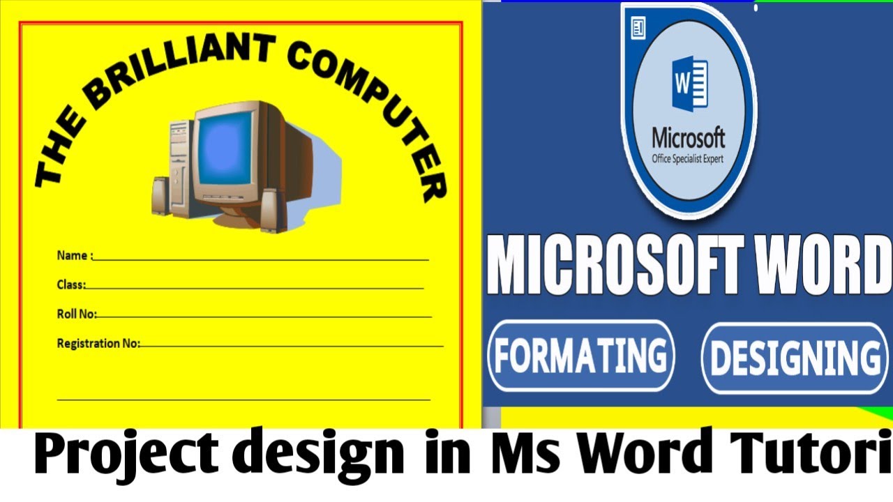 Project design in ms word tutorial//ms word me project/front page ...