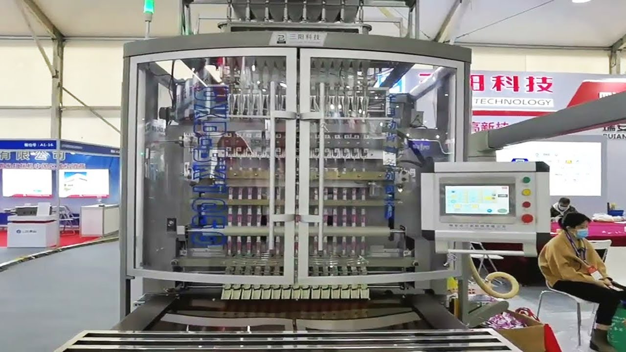 stick sachet packing machine multilanes integrated with boxing cartoner ...