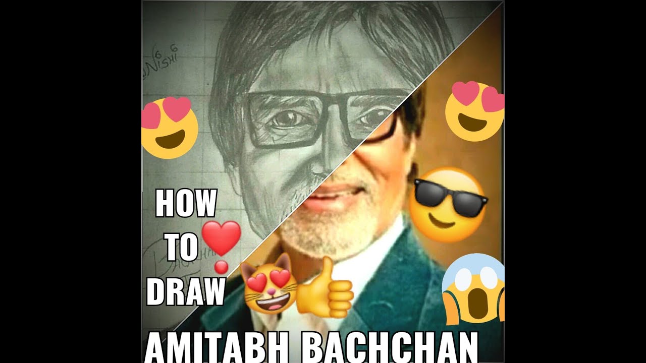 How To Draw AMITABH Bachchan's portrait||Amitabh bachchan drawing|easy ...