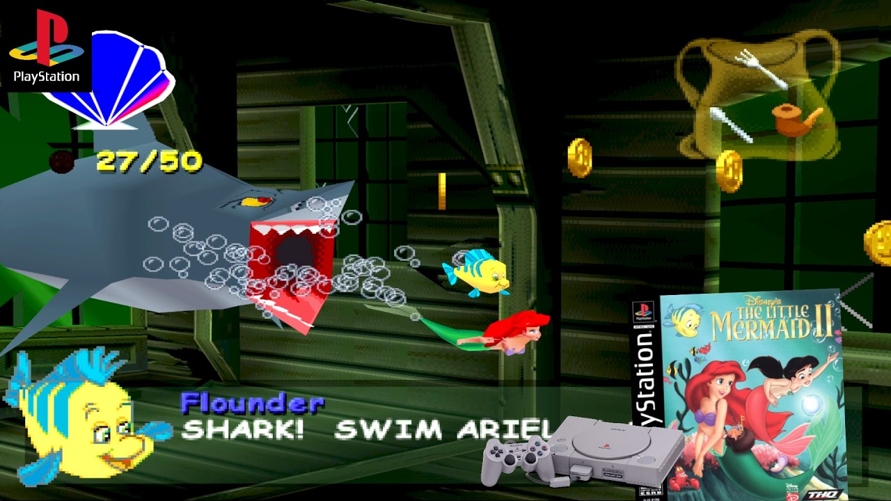 Disney's The Little Mermaid II (2001) Sony PlayStation (PS1) Gameplay ...