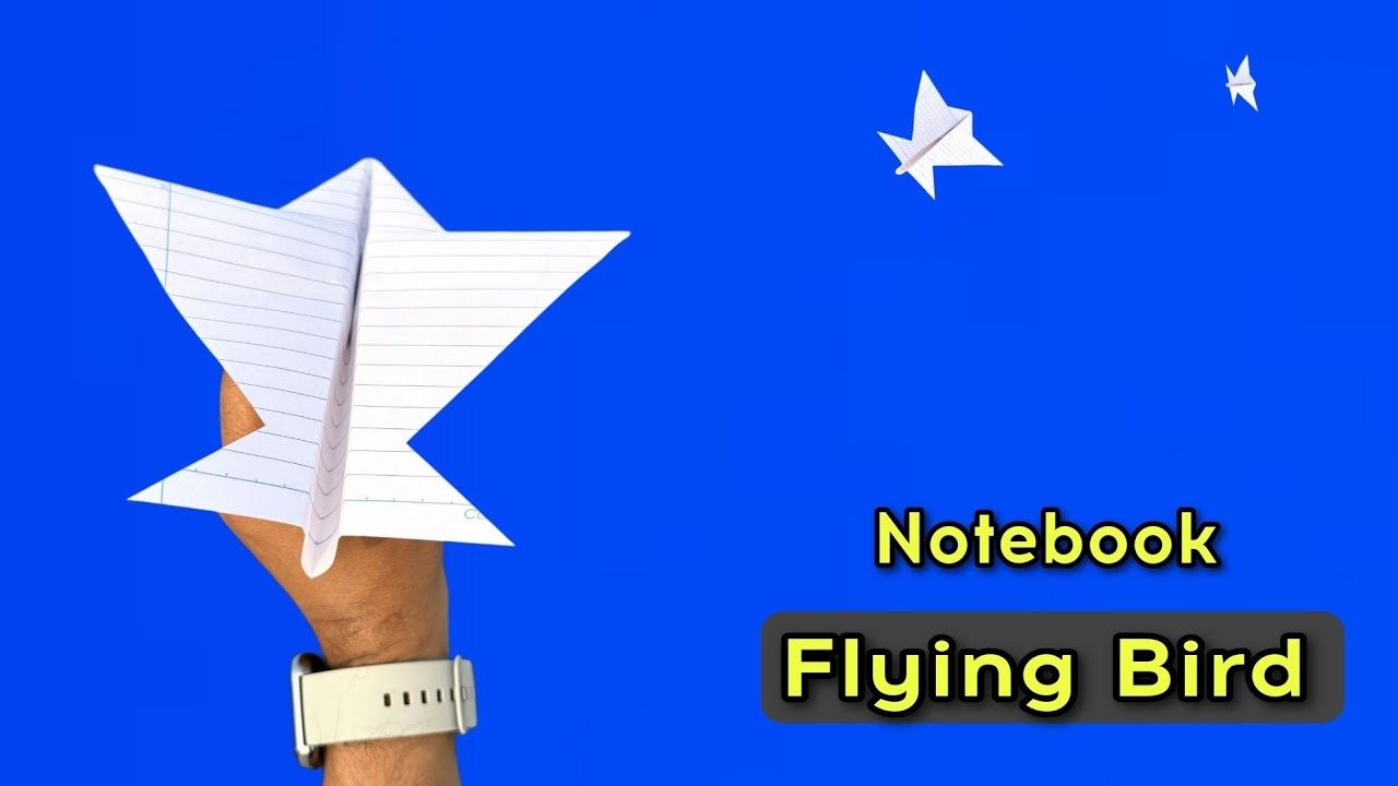 how to make flying paper bird, best notebook flying bird plane, how to ...