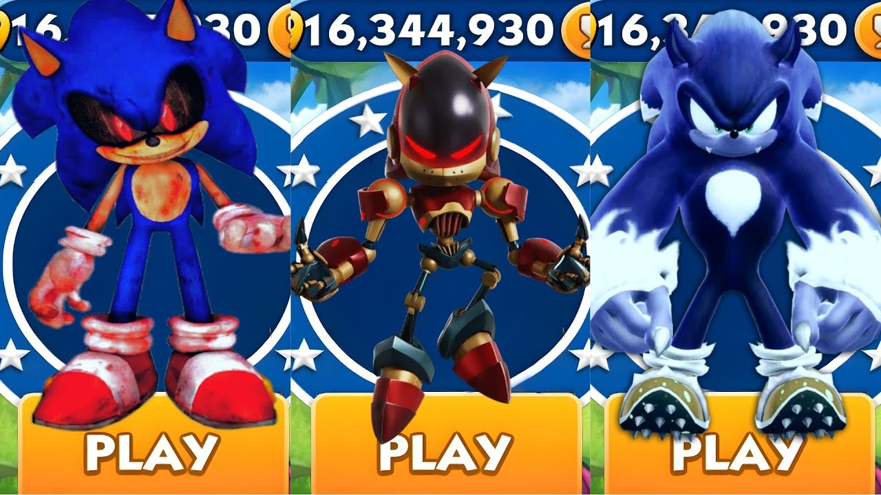 Sonic Dash - Sonic EXE vs Grim Sonic vs Werehog - All Characters ...