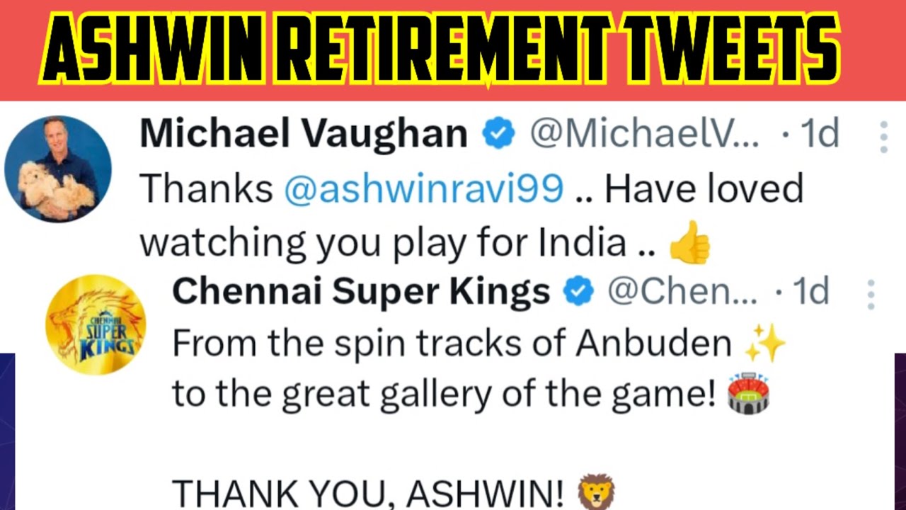 Ashwin retirement tweets🥹/Legend Ravi ashwin retires - YouTube