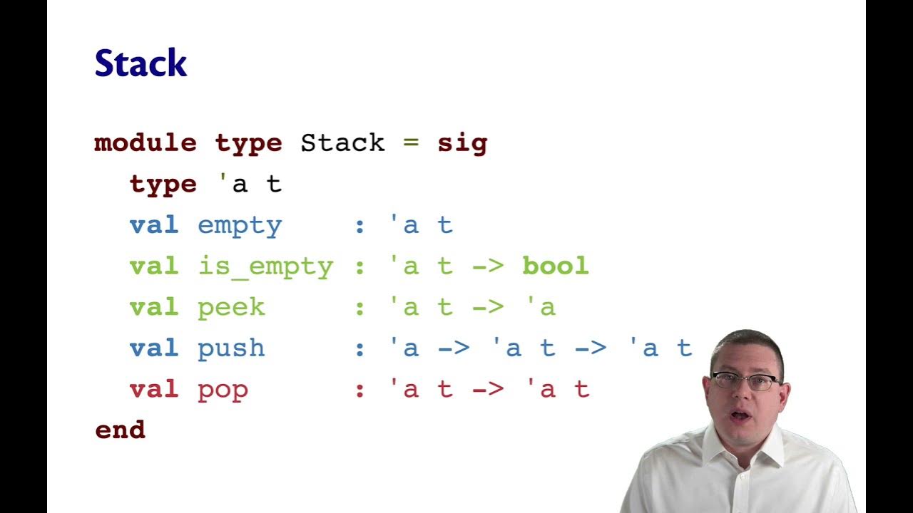 Equational Specification of Stacks | OCaml Programming | Chapter 6 Video 34 - YouTube
