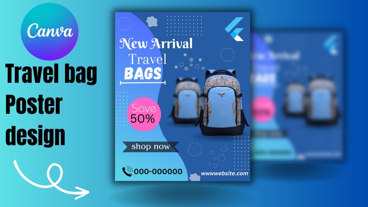 Travel bag poster design in canva | canva tutorial by FSA Creator21 ...