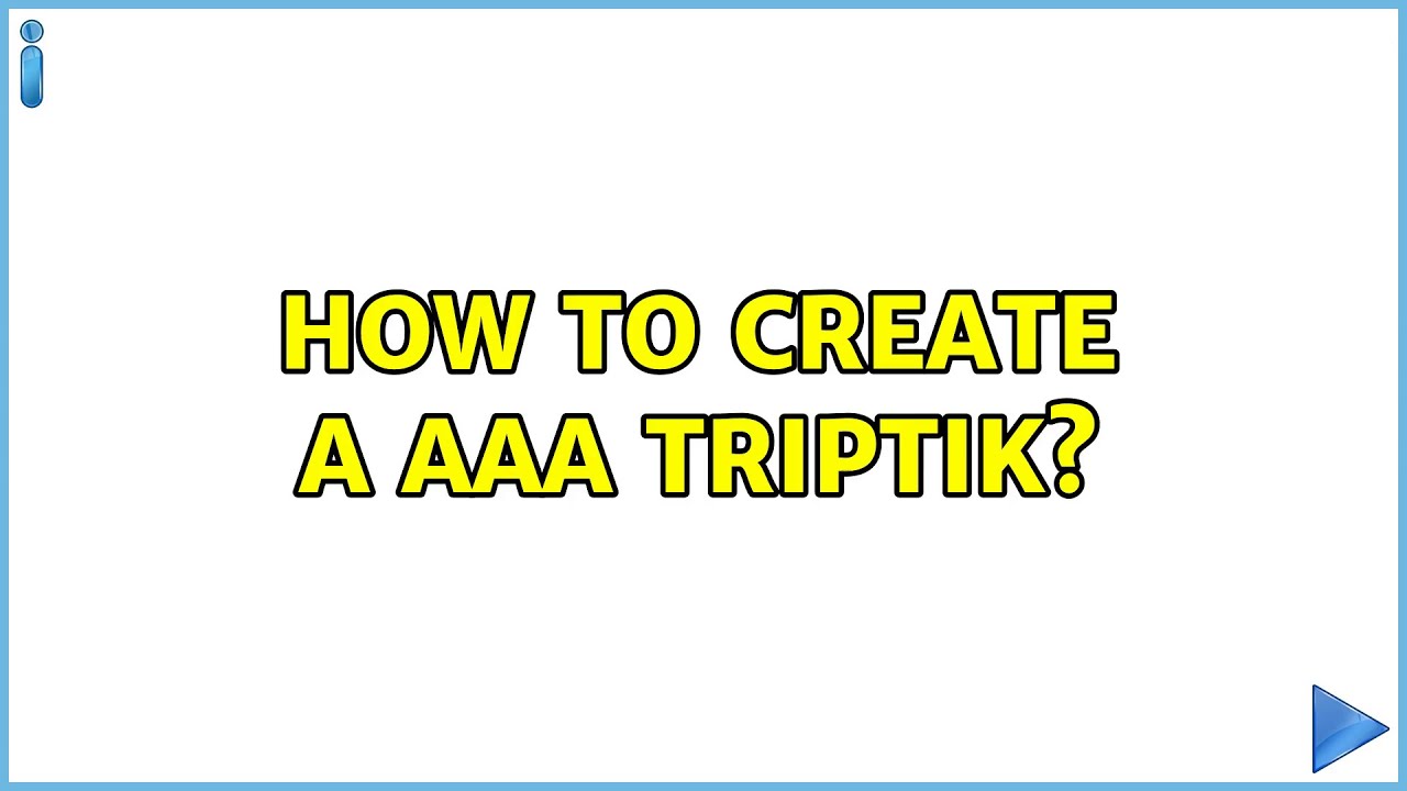 How to create a AAA triptik? - YouTube