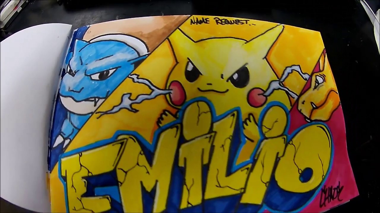 Art By Chaos Graffiti Blackbook Name Request EMILIO Pokemon Characters ...