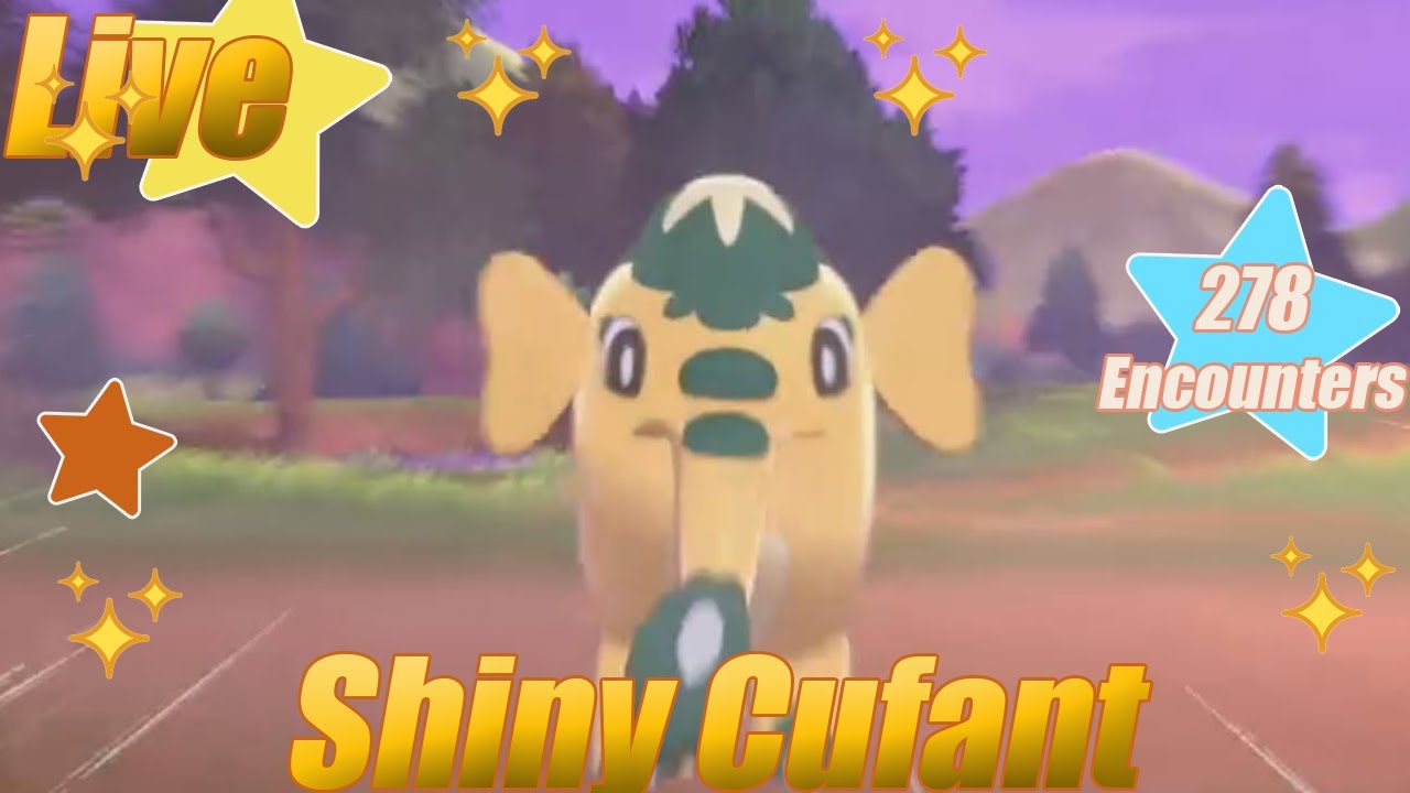 Live Shiny Cufant - 278 Encounters - Pokemon Shield - YouTube
