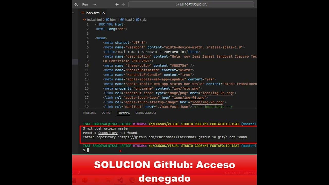 💎Solución de Acceso Denegado al hacer git push en GIT | GITHUB #git #github - YouTube