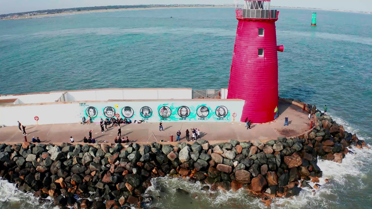 Graffiti on the Poolbeg Lighthouse / South Wall Dublin - YouTube