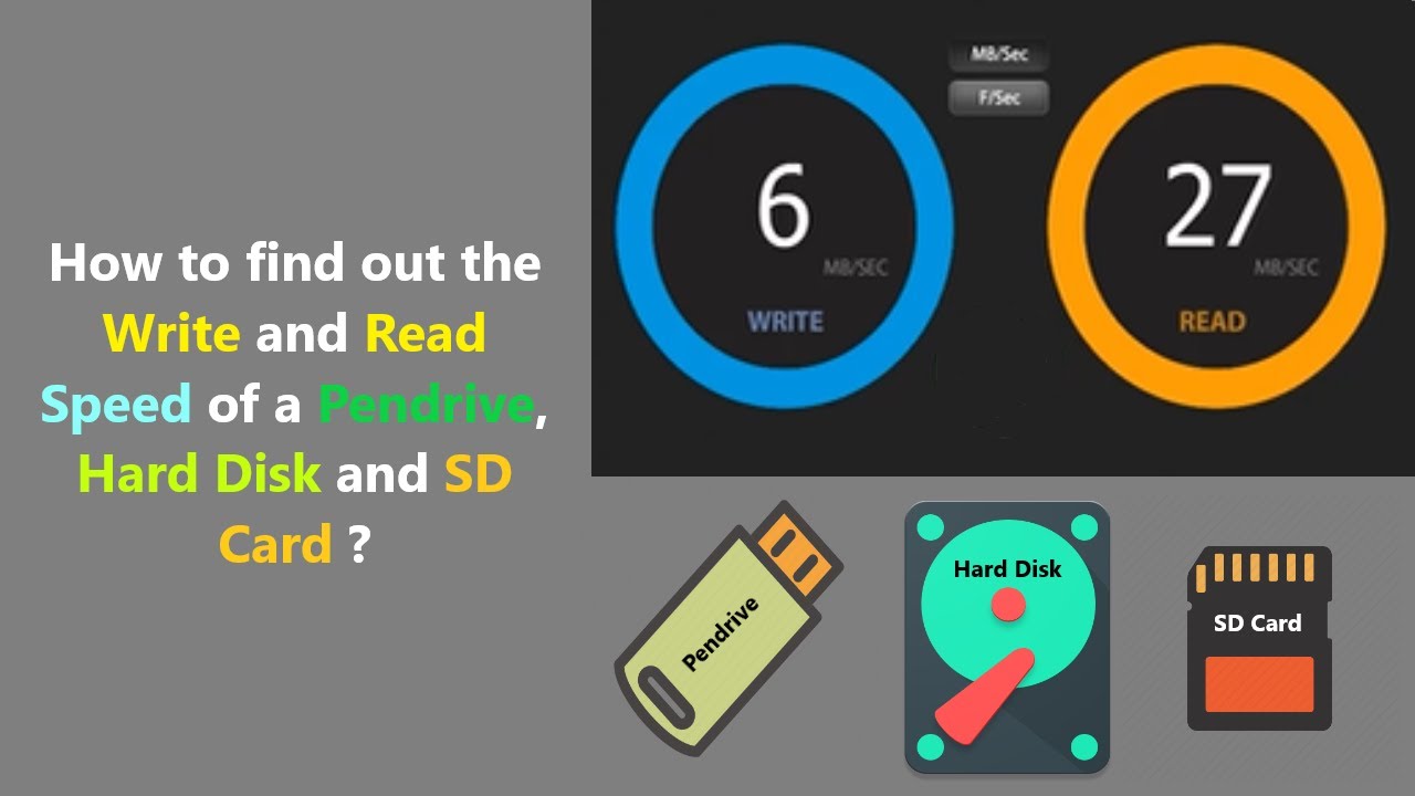How to find out the Write and Read Speed of a Pendrive, Hard Disk and ...