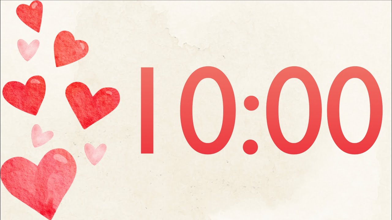 10 Minute Fun Valentine's Heart Timer (Harp Tones at End) - YouTube