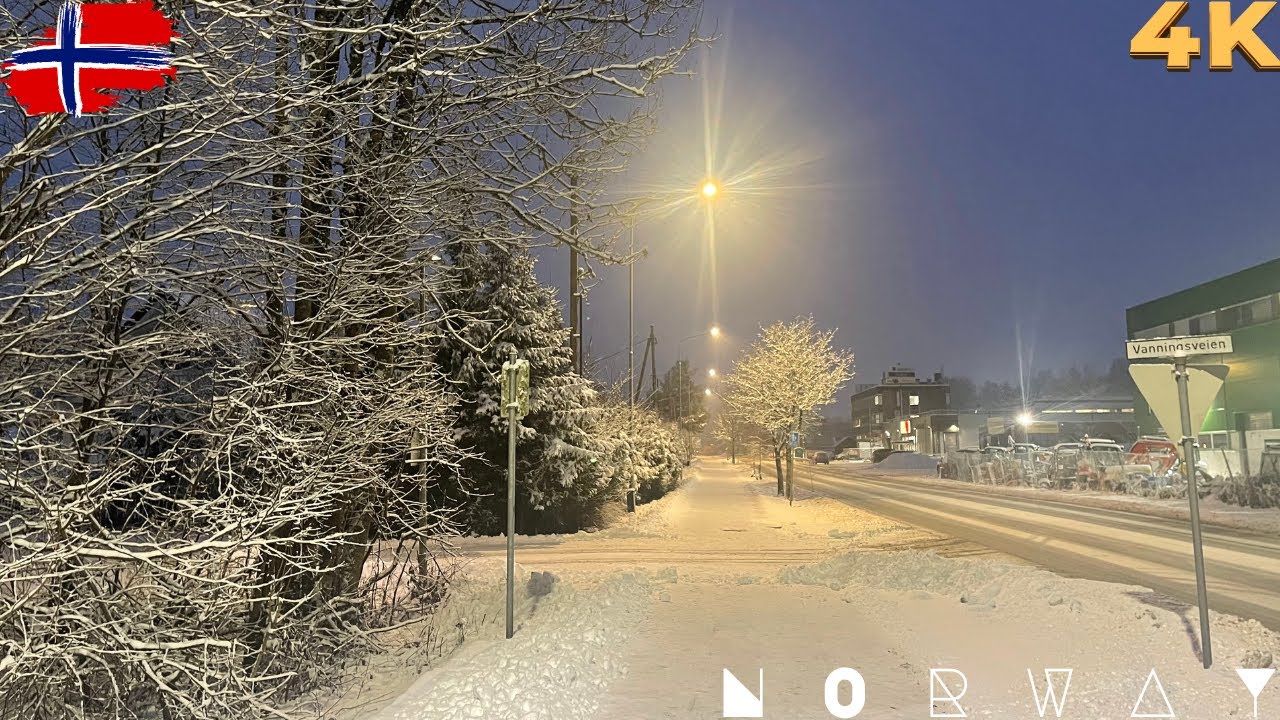 Night Walk in Heavy Snowfall | 4K HDR Norway, Dec 2024 - YouTube