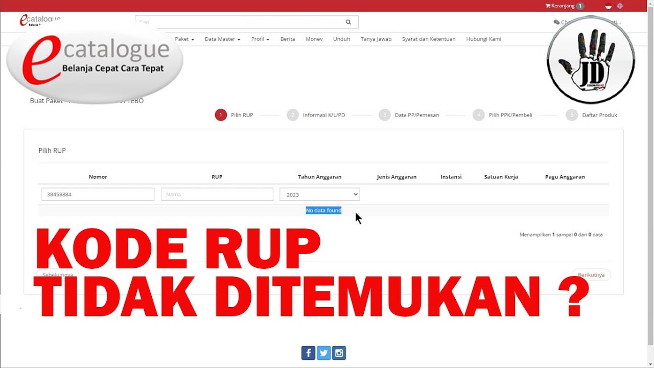 Pejabat Pengadaan memulai Belanja di eKatalog lokal (Mengatasi Kode RUP Tidak Ditemukan) - YouTube
