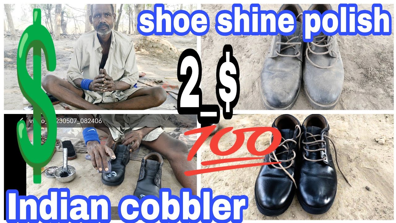 Indian cobbler and shoe shine polish or clea.!? - YouTube