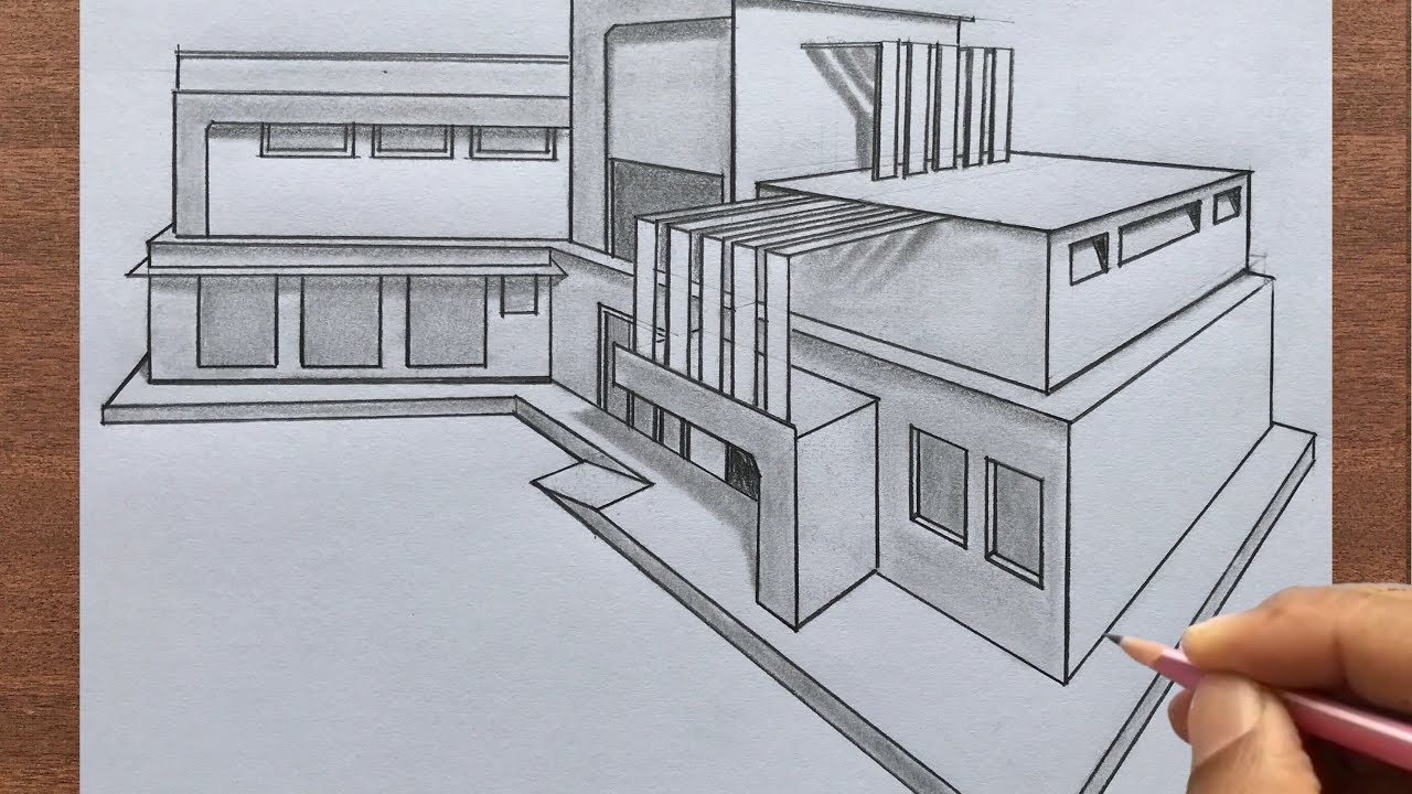How to Draw in Two-Point Perspective: A House Drawing Step by Step ...
