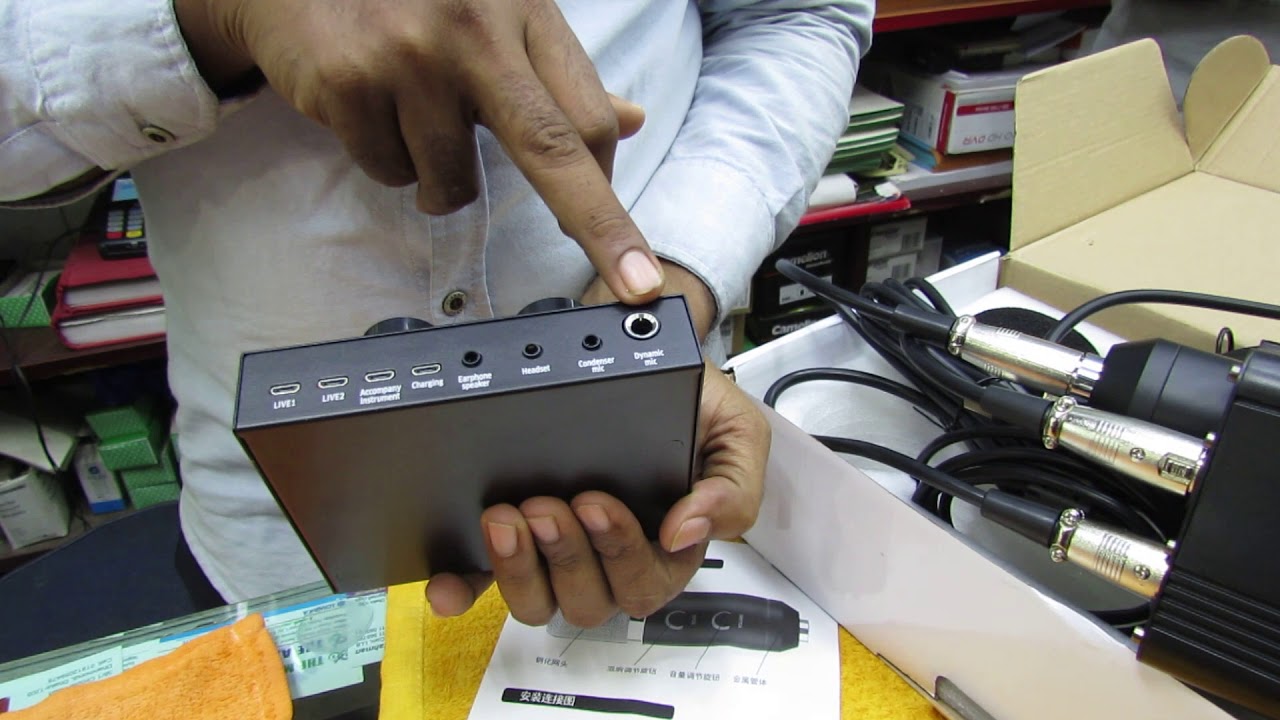 Unboxing Live sound card Rechargeable V8 - YouTube