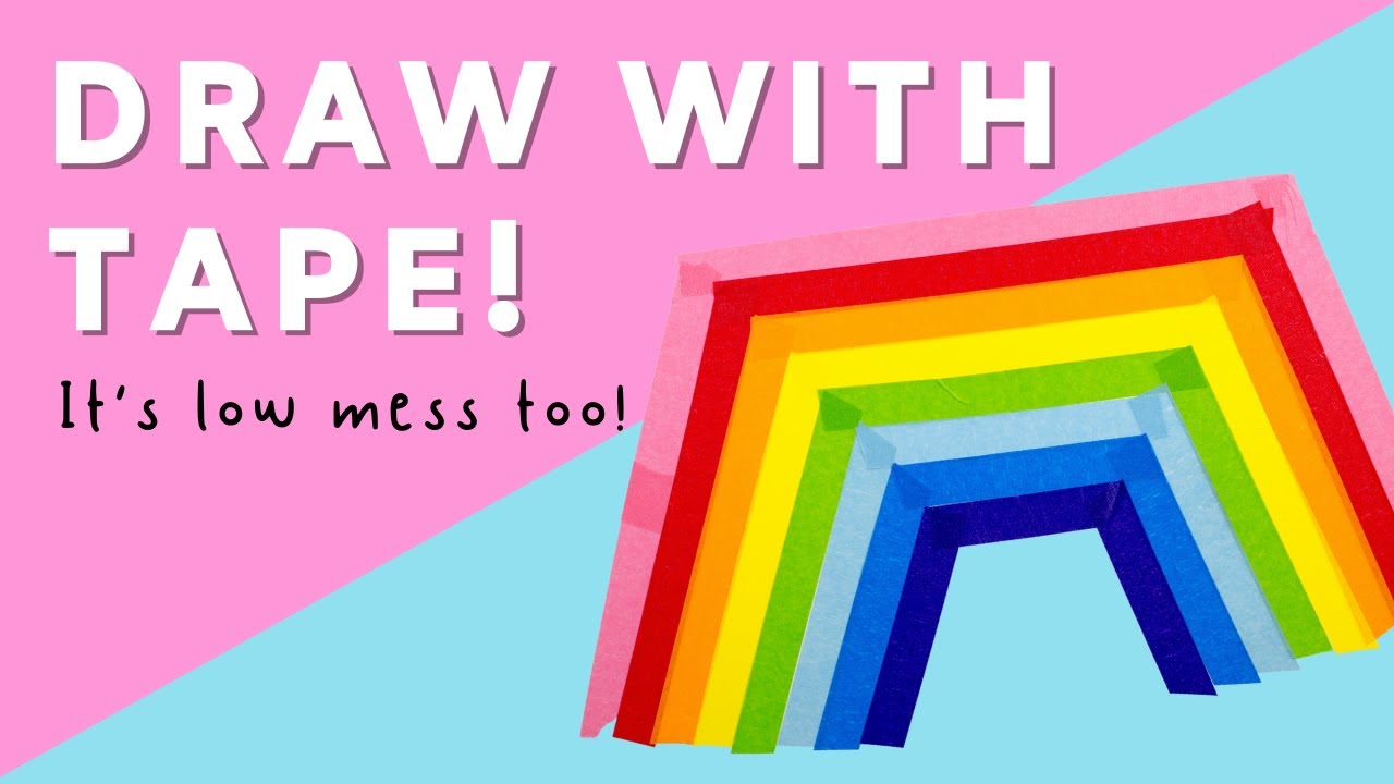 Drawing with Tape | Fun & Low Mess Art Activity for Kids - YouTube