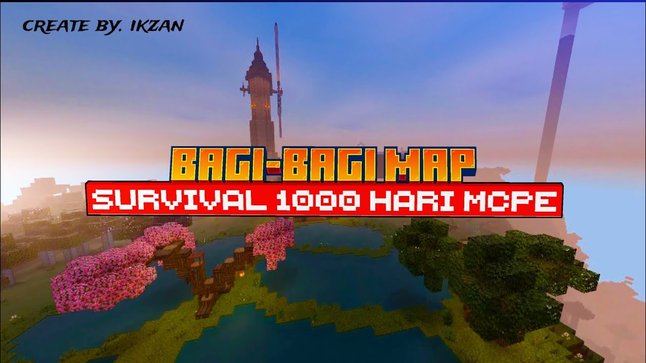 BAGI-BAGI MAP SURVIVAL SOLO 1000 DAY | MAP MCPE | MINECRAFT PE 1.21.51 ...