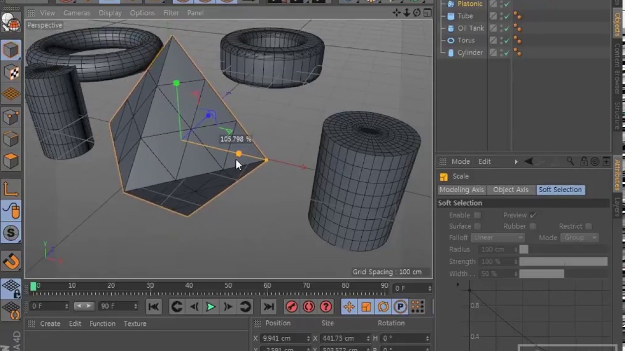 [시포디 강좌] 기본도형 제작 및 설정변경 방법-시네마 4D(Cinema 4D Basic Polygon Settings) - YouTube