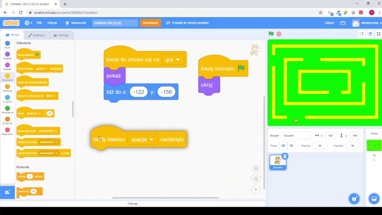 Gra Labirynt Scratch część druga - YouTube