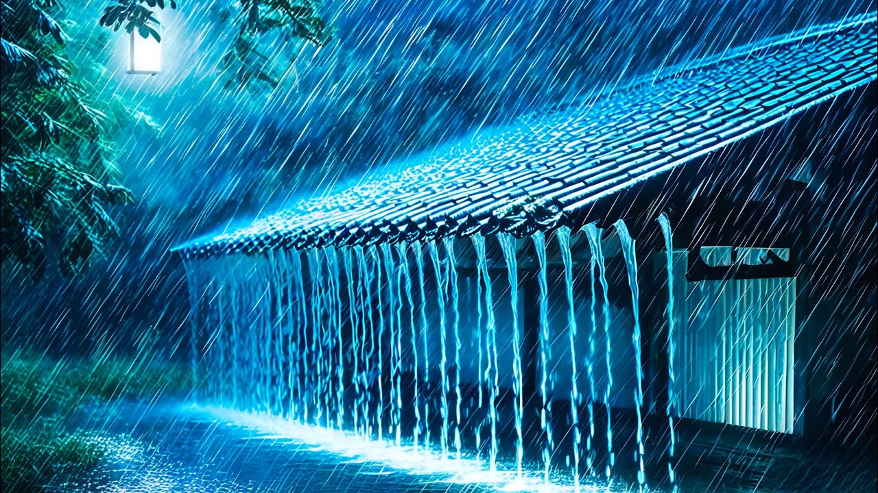 Stormy Night Room With Heavy Rain And Thunder ⚡ Sleep Well In Rainy ...