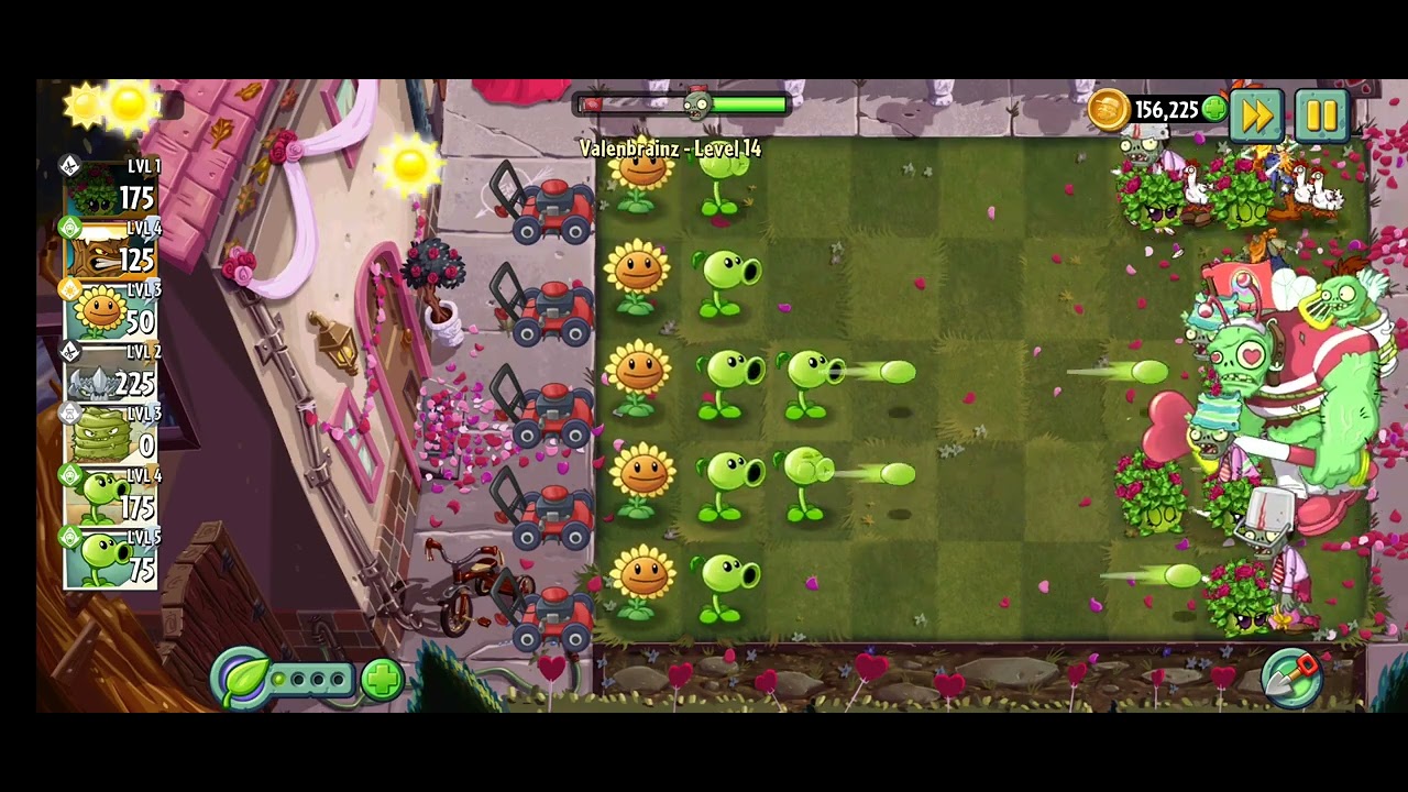 Plants vs zombies 2: Valenbrainz Level 14 - YouTube