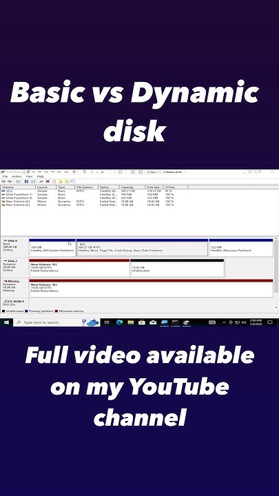 Basic disk vs Dynamic disk #tech_jaiveer #youtubeshorts #tranding #viralvideo - YouTube