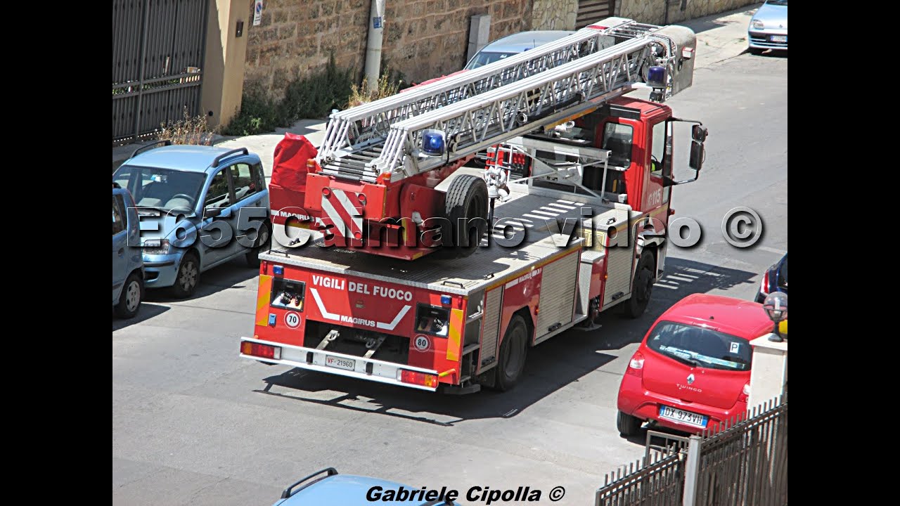 [HD - Sirena Pompieri] Autoscala Iveco Eurofire Vigili del Fuoco in ...