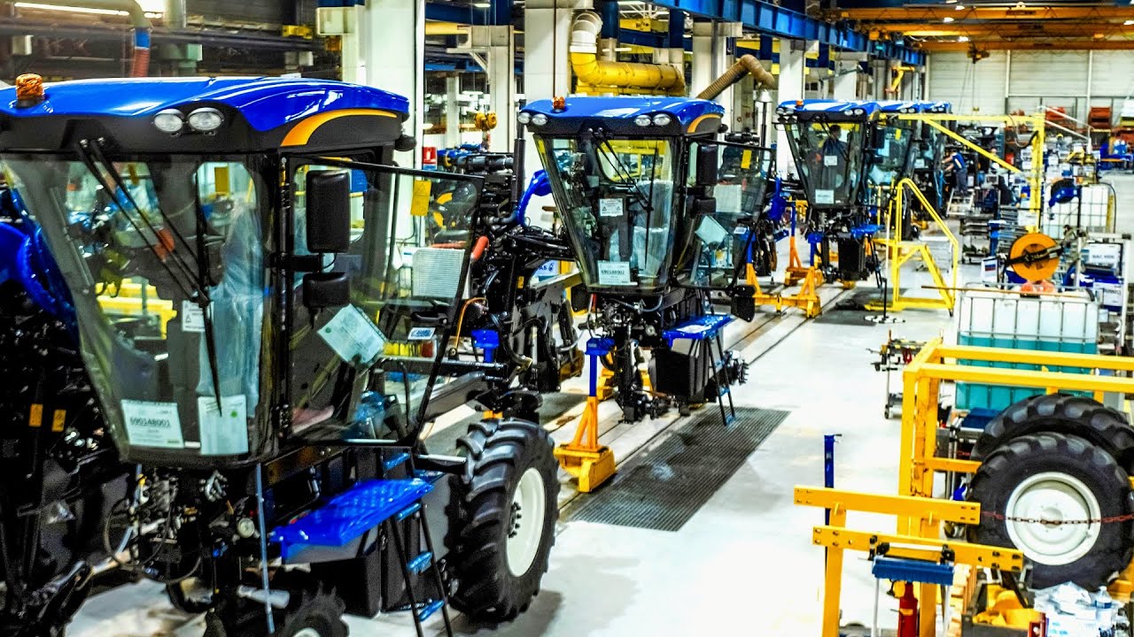 New Holland Grape Harvesters production In France - YouTube