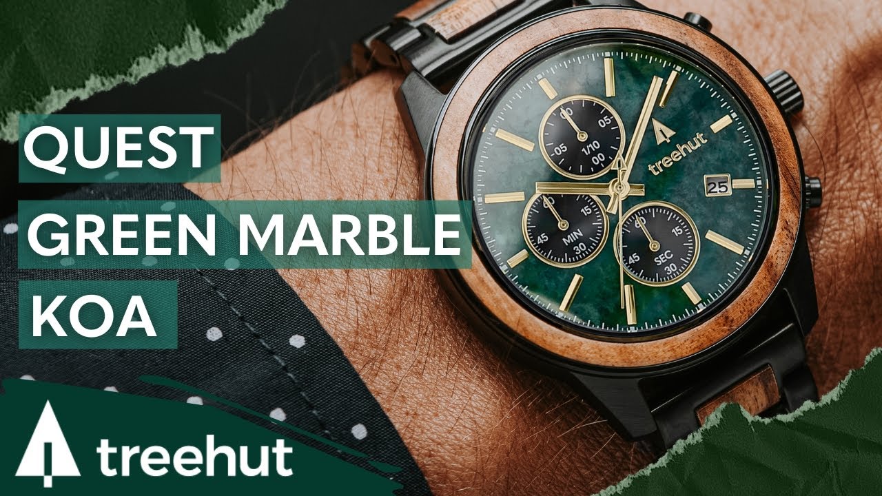 Quest Green Marble Koa Chronograph Watch - YouTube