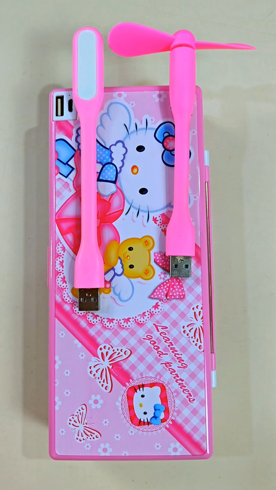 Pencil box with fan store