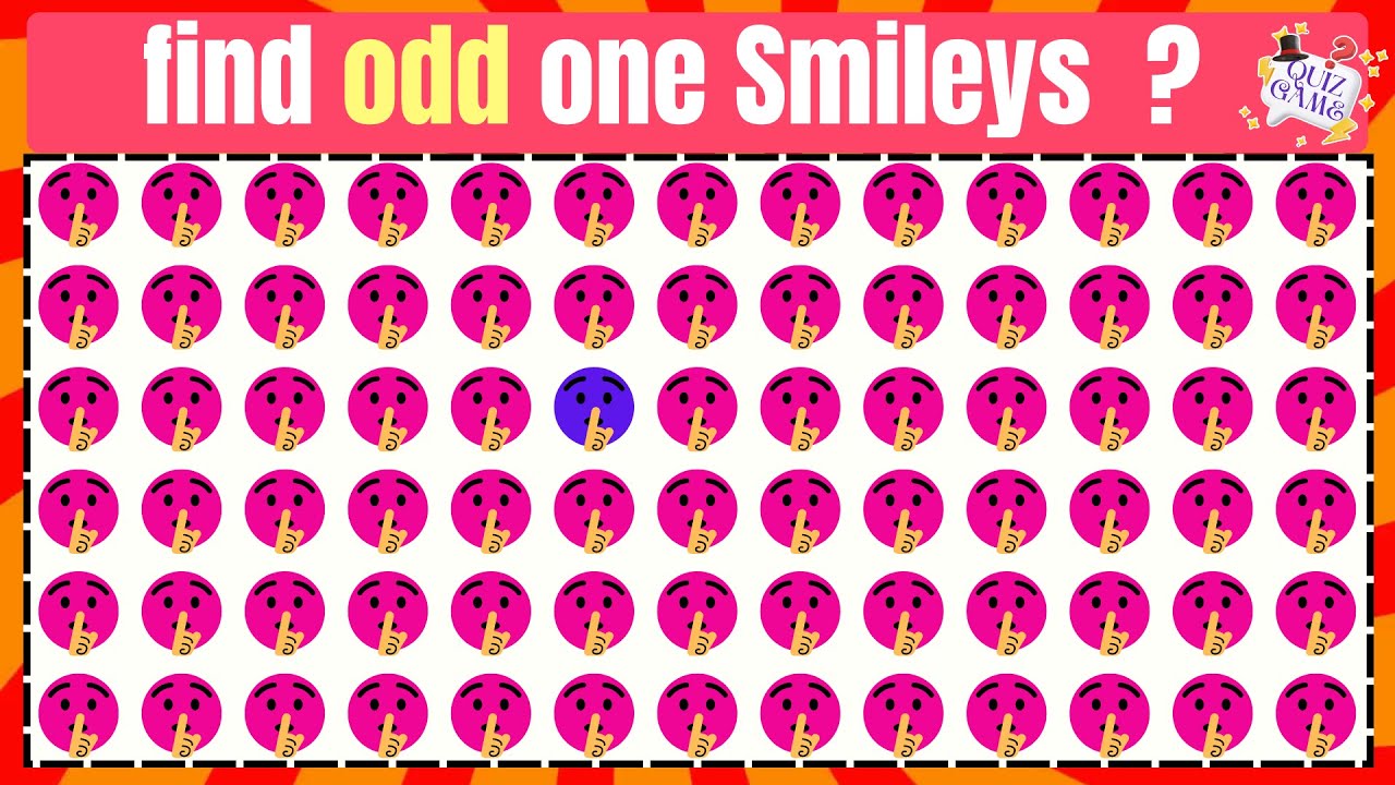 Find the Odd one out hard smileys | 20 levels hard odd one - YouTube