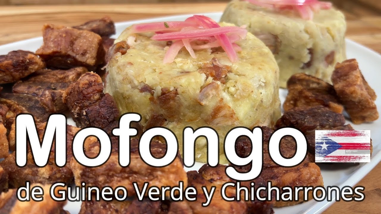 Mofongo de Guineo Verde y chicharrones de cerdo en Air fryer (green ...