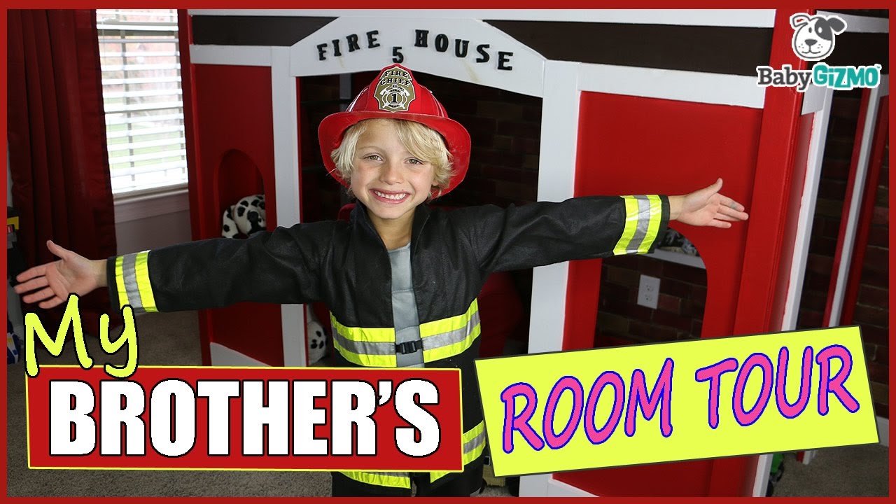 My Brother's ROOM TOUR with LOFT | Firefighter Room with OVER 100 TOYS ...
