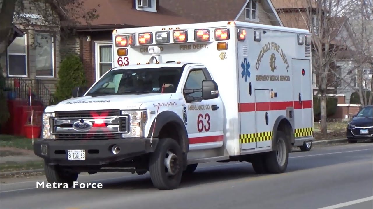 Chicago Fire Dept Ambulance 63 Responding - YouTube