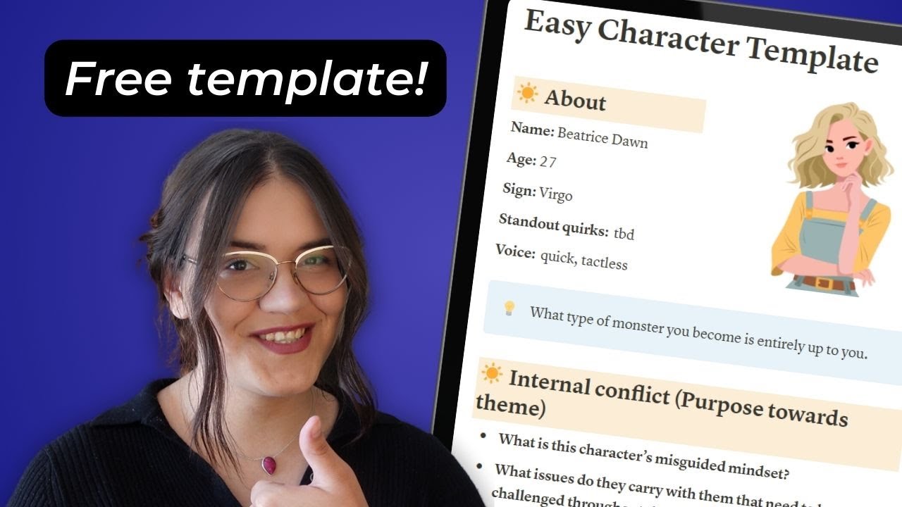 Easy Character Template on Notion (Let’s Create Bea’s Story) - YouTube