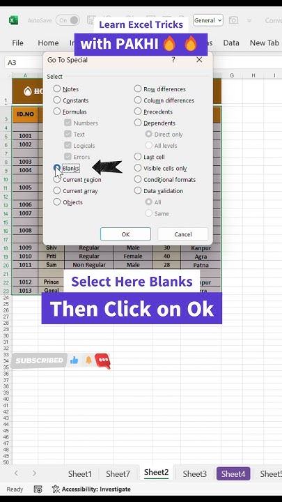 Delete All Blank Rows in Excel Entire Row || Remove Blank Rows in Excel👍⌛🔥 | #spreadsheet # ...