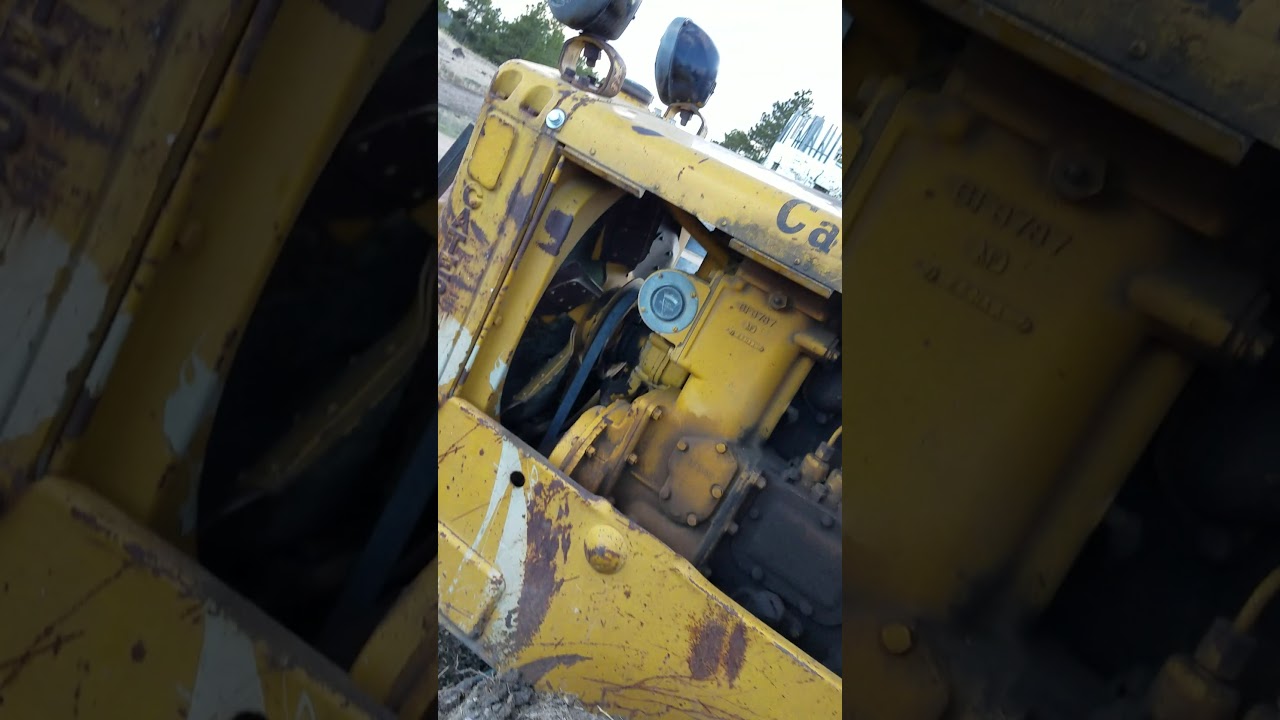 D4 cat starting 1958 pony motor - YouTube